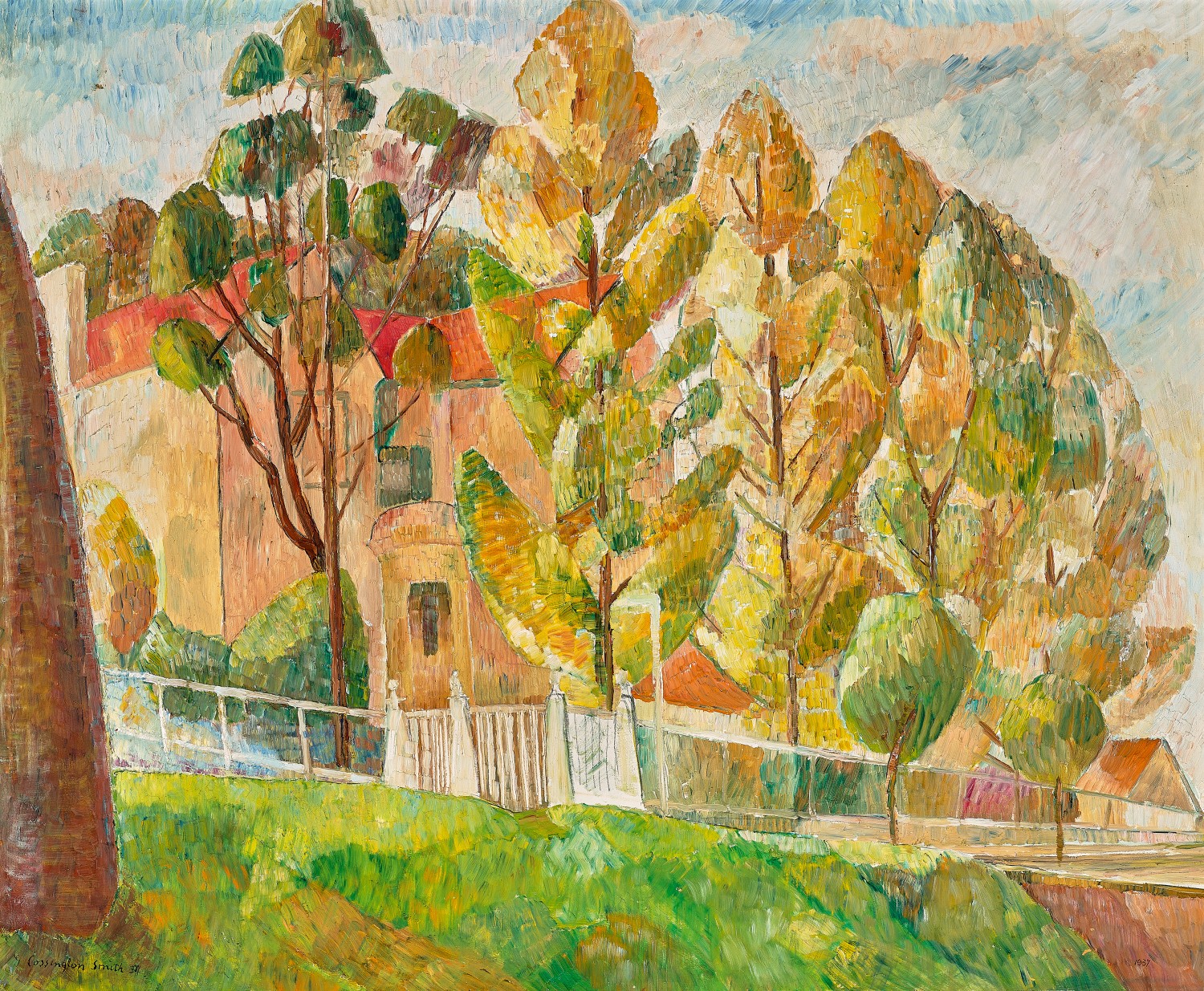 House with golden trees (Pink house), 1937 | Deutscher and Hackett